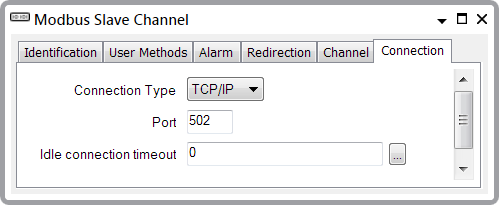 Modbus SLAVE Driver Guide - Configure a Modbus Slave Channel's TCP/IP Connection Properties ...